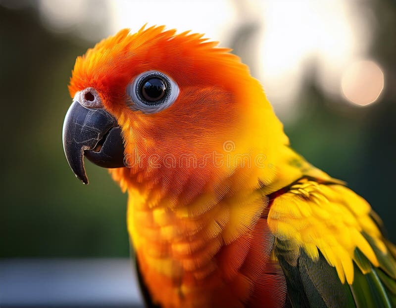 Cute Sun Conure Parrot Cartoon Waving Hand Stock Vector - Illustration ...
