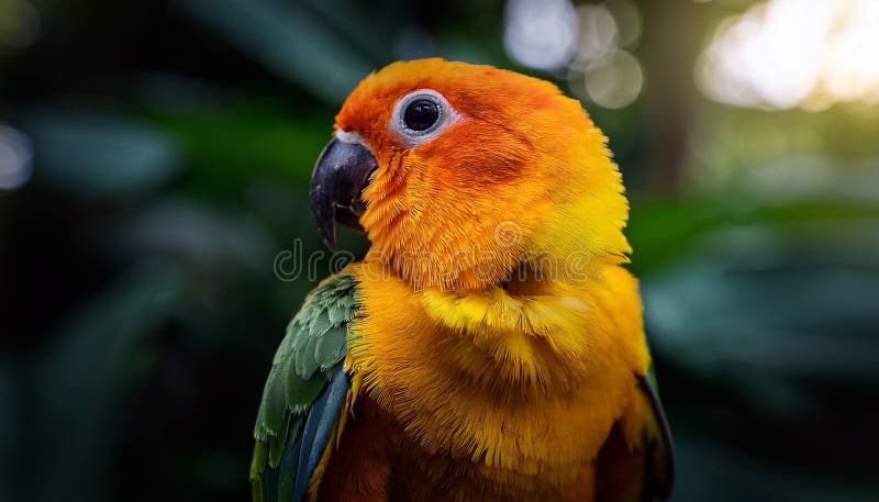 Cute Sun Conure Parrot Cartoon Waving Hand Stock Vector - Illustration ...