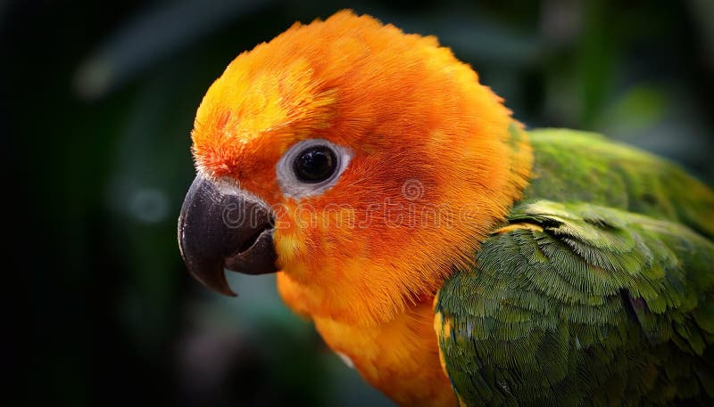 A cute sun conure parrot stock illustration. Illustration of dream ...