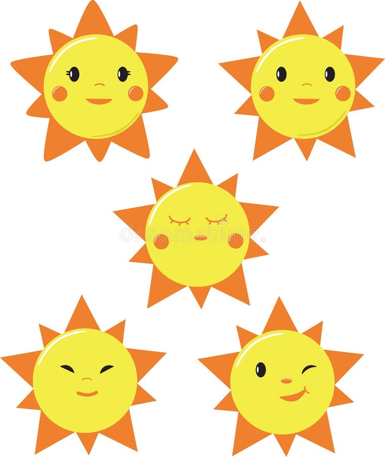 Cute Sun designs stock illustration. Illustration of sunset - 8167825