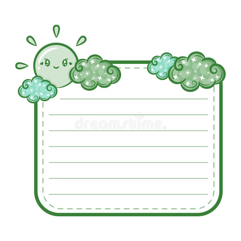 Cute Clouds and Stars Frame Card Letter with Pastel Coloring for ...