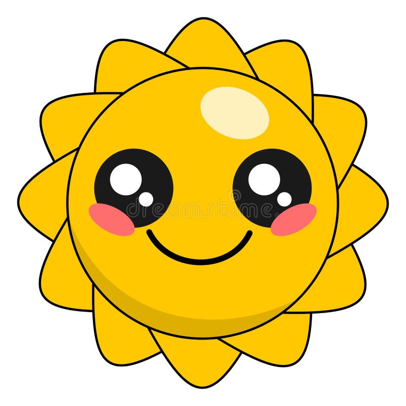 Cute Sun Kawaii Face Vector Illustration Design Isolated Stock Vector ...