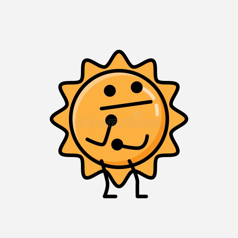 Cute Sun Mascot Vector Character in Flat Design Style Stock Vector ...