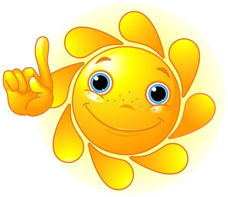 Cute Sun Pointing Up stock vector. Illustration of artwork - 93707683