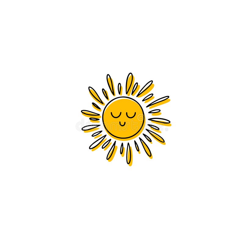 Cute Sun with Smile. Vector Illustration Stock Vector - Illustration of ...