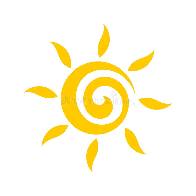 Swirl Sun. Vector Illustration Stock Vector - Illustration of bright ...