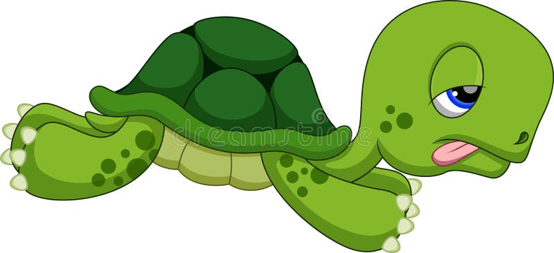 Cute Super Turtle Cartoon Running Stock Illustration - Illustration of ...