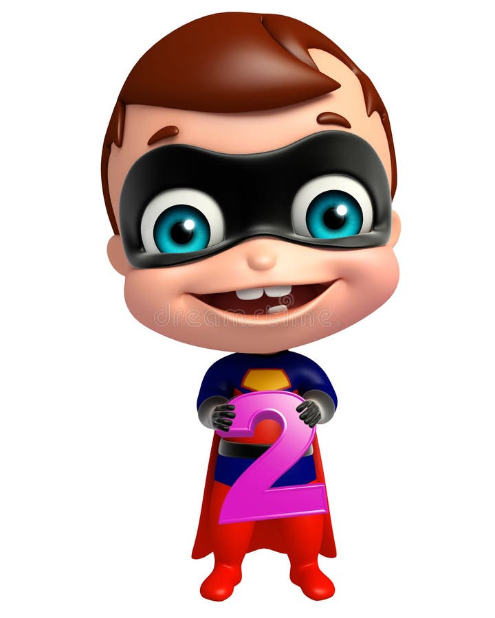 Cute Superbaby with 2 Digit Stock Illustration - Illustration of suit ...