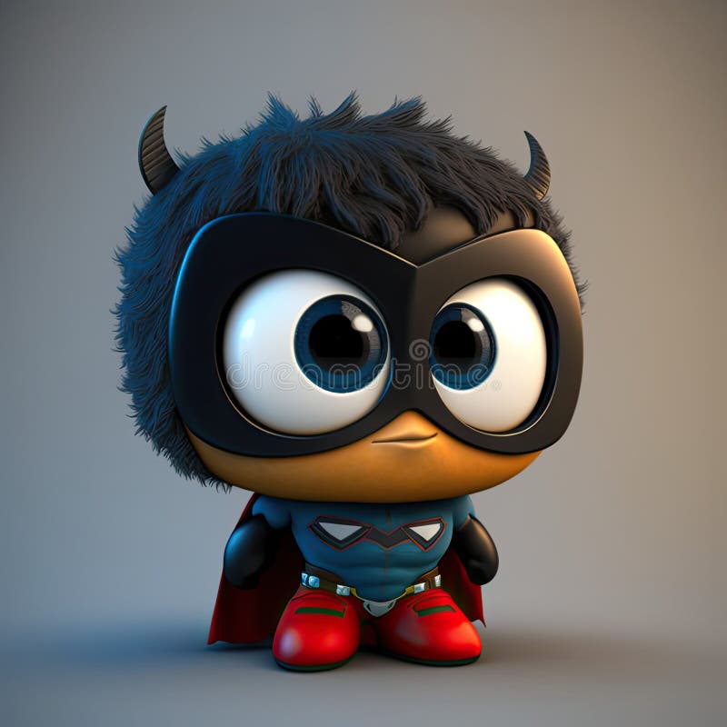 Cute Superhero Cartoon Character Stock Illustration - Illustration of ...