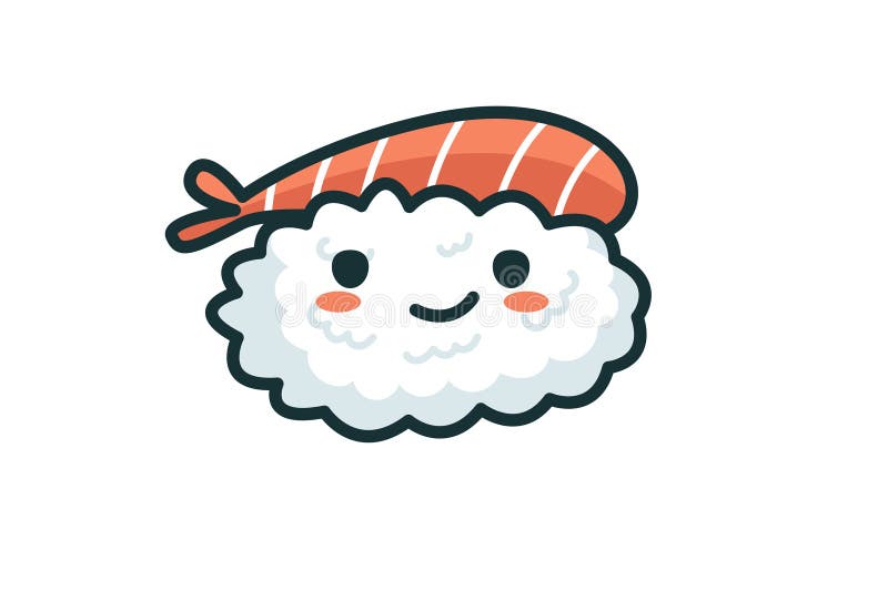 Cute Sushi Vector Illustration Stock Illustration - Illustration of ...