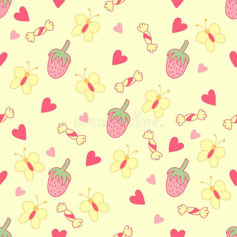 Cute and Sweet Background. Seamless Pattern Stock Illustration ...