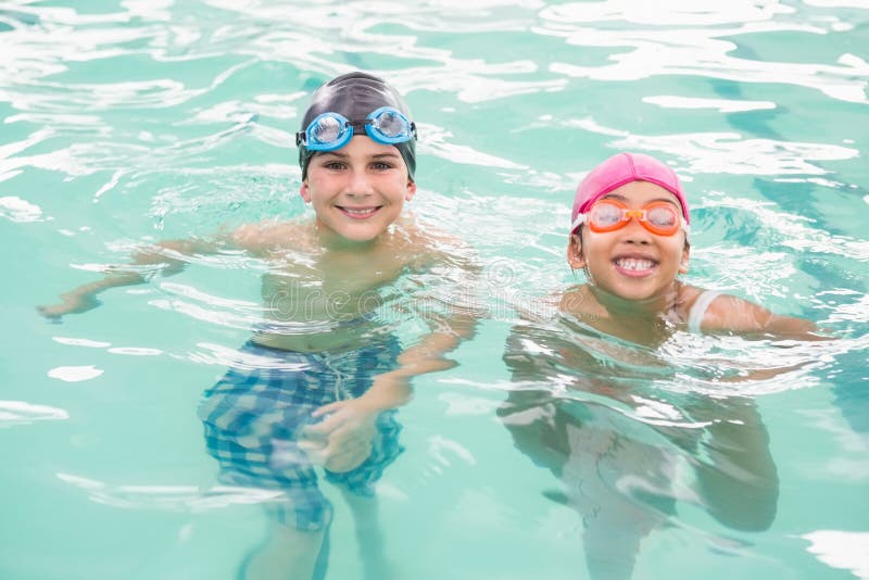 Cute Swimming Class in the Pool Stock Image - Image of pursuit, pool ...