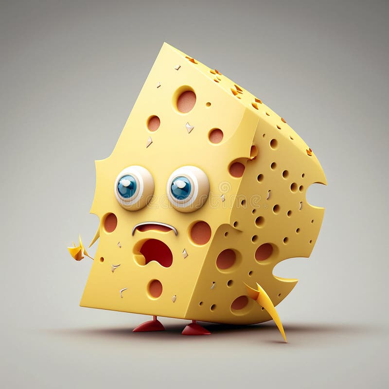 Cute Swiss Cheese Character Using Generative AI Stock Illustration ...