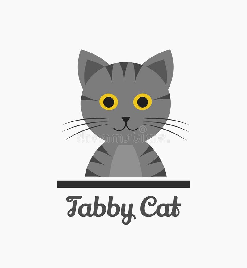 Cute tabby cat stock vector. Illustration of design - 137395776