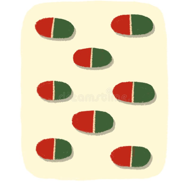 Cute Tablet of Medicine Capsules in Red and Green Vector Stock Image ...