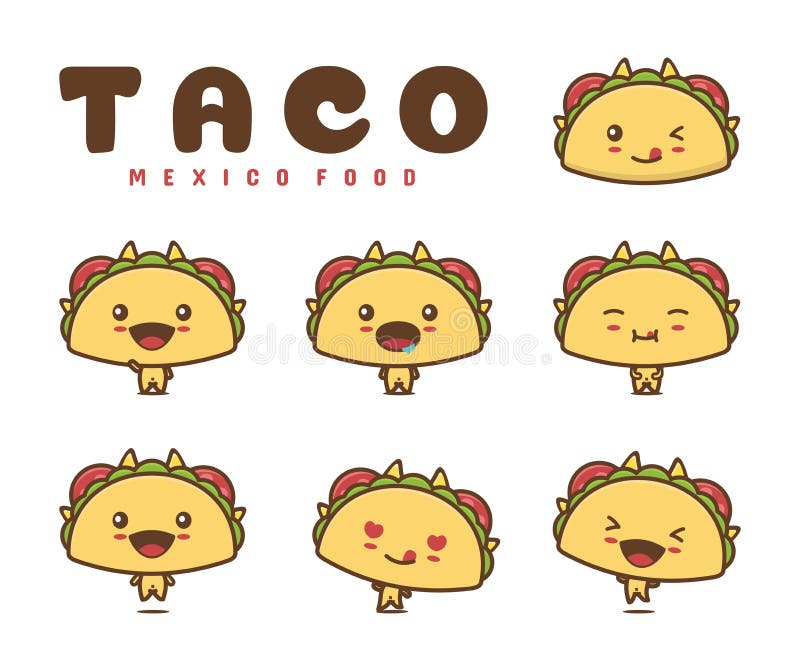 Cute taco characters stock vector. Illustration of nachos - 236502737