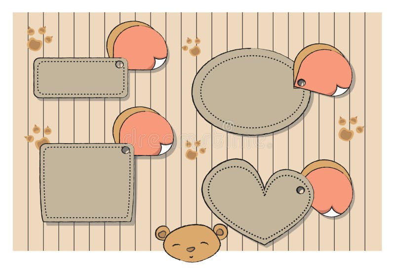 Cute tags set stock illustration. Illustration of pads - 58572601
