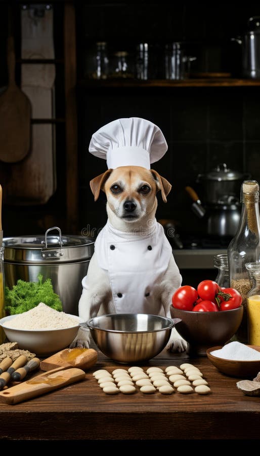 Cute and Talented Dog Chef Preparing Delicious and Nutritious Meals for ...