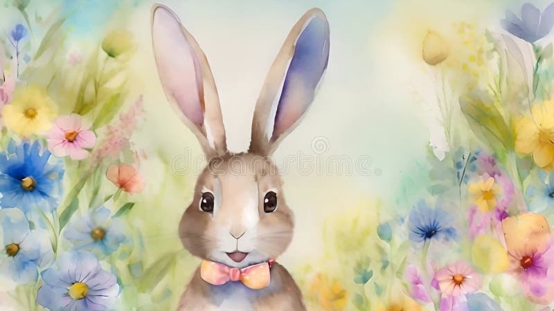 Cute Talking Easter Bunny with Flowers Stock Footage - Video of march ...