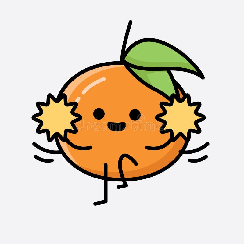 Cute Tangerine Fruit Mascot Vector Character Stock Vector ...