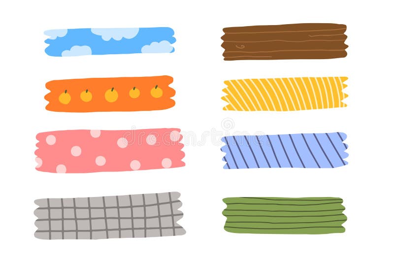 Cute Tape Doodle Handdrawn. daily Planner for Element, Diary, Note ...