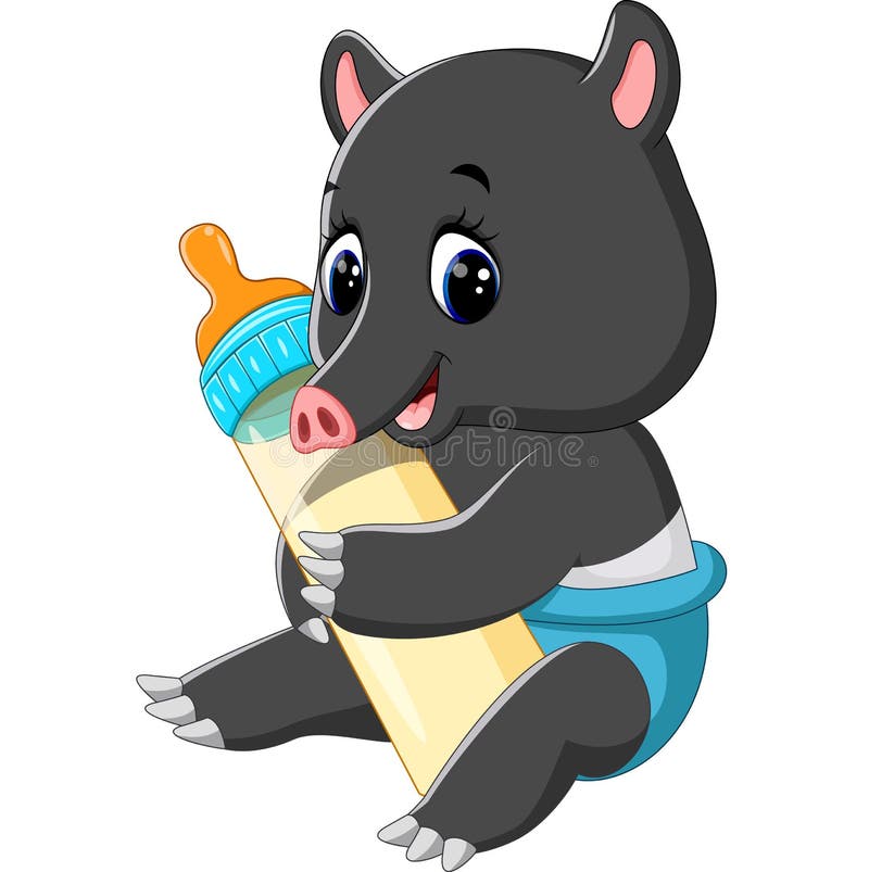 Cute tapir cartoon stock vector. Illustration of joyful - 71796273