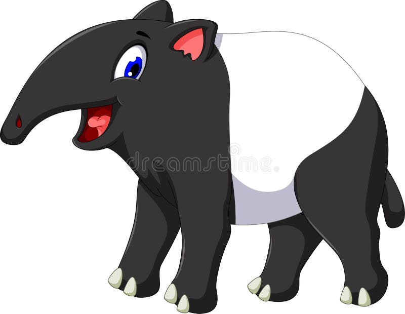 Cute Tapir Cartoon smiling stock illustration. Illustration of cute ...