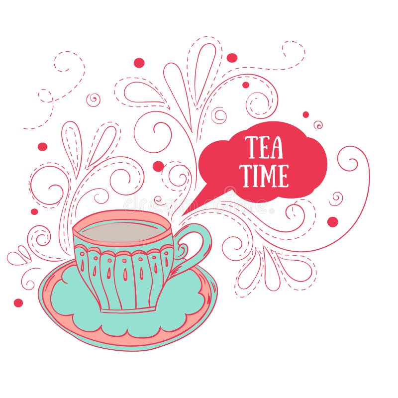 Cute tea cup stock vector. Illustration of delicious - 111129185
