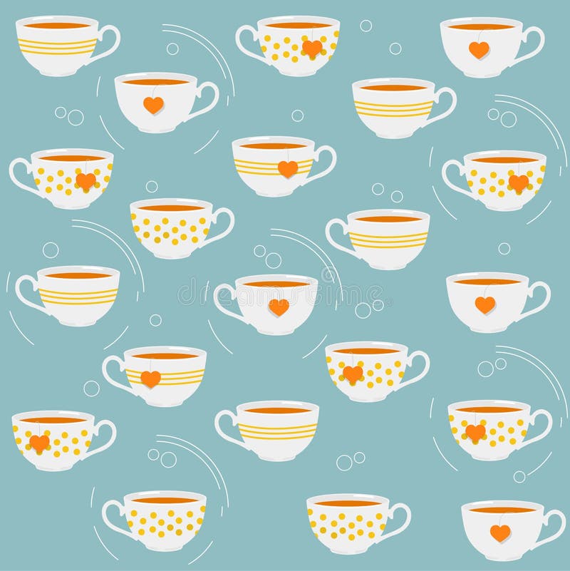 Vintage Style Teacup Background Stock Vector - Illustration of cheerful ...