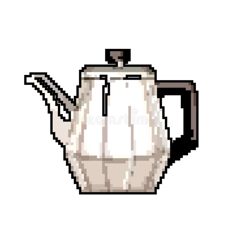 Cute Teapot Tea Kettle Game Pixel Art Vector Illustration Stock Vector ...