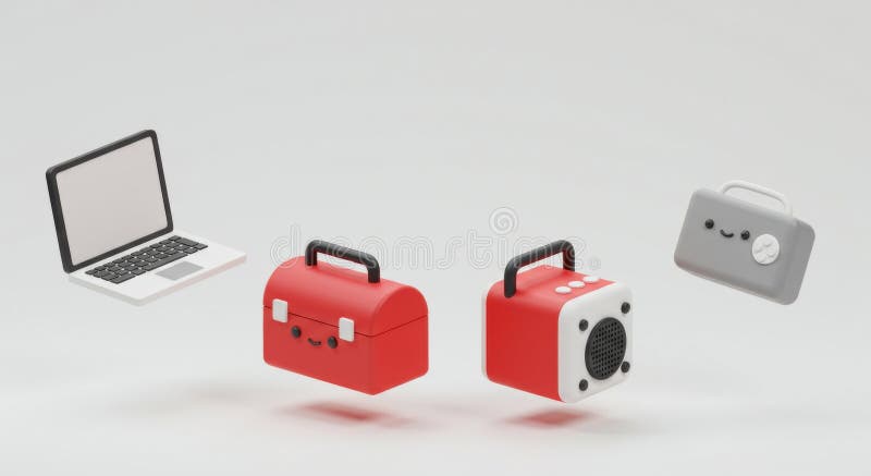 Cute Tech Gadgets stock illustration. Illustration of graphic - 375951199