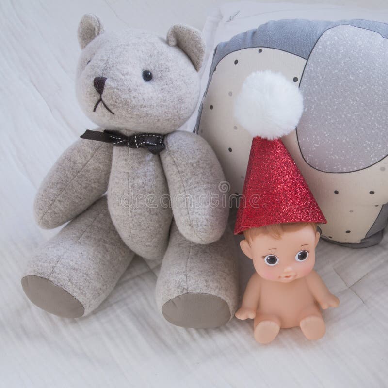 Cute Teddy Bear in Baby Nursery Stock Photo - Image of cute, colors ...