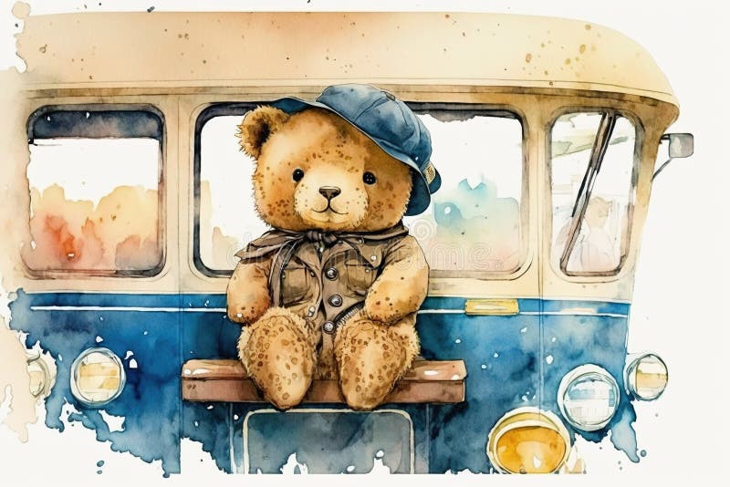 Cute Teddy Bear is a Bus Driver Created with Generative AI Technology ...