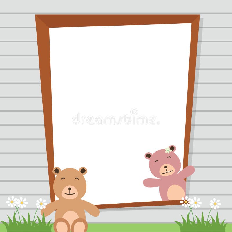Cute Teddy Bear Frame stock vector. Illustration of border - 103360529
