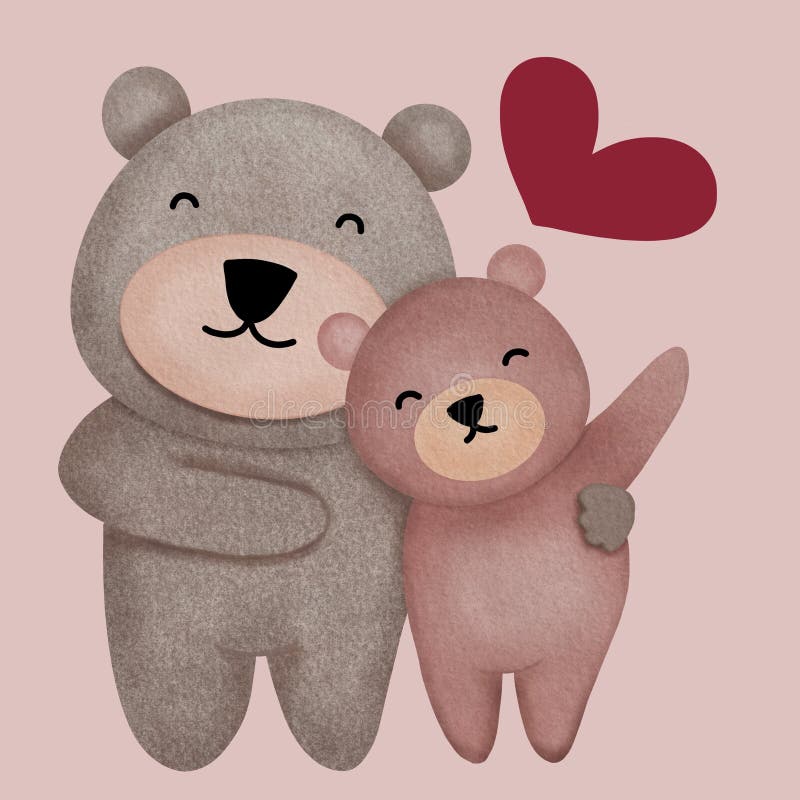 Cute teddy bear with heart stock image. Image of clipart - 280502075
