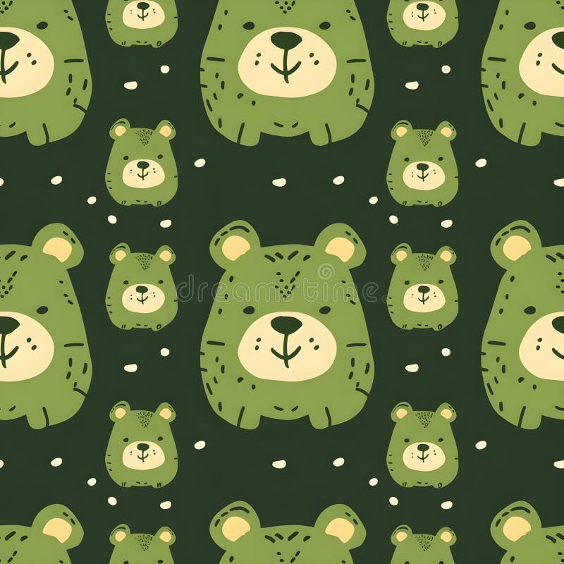 Cute Teddy Bear Pattern for Background Design Stock Illustration ...