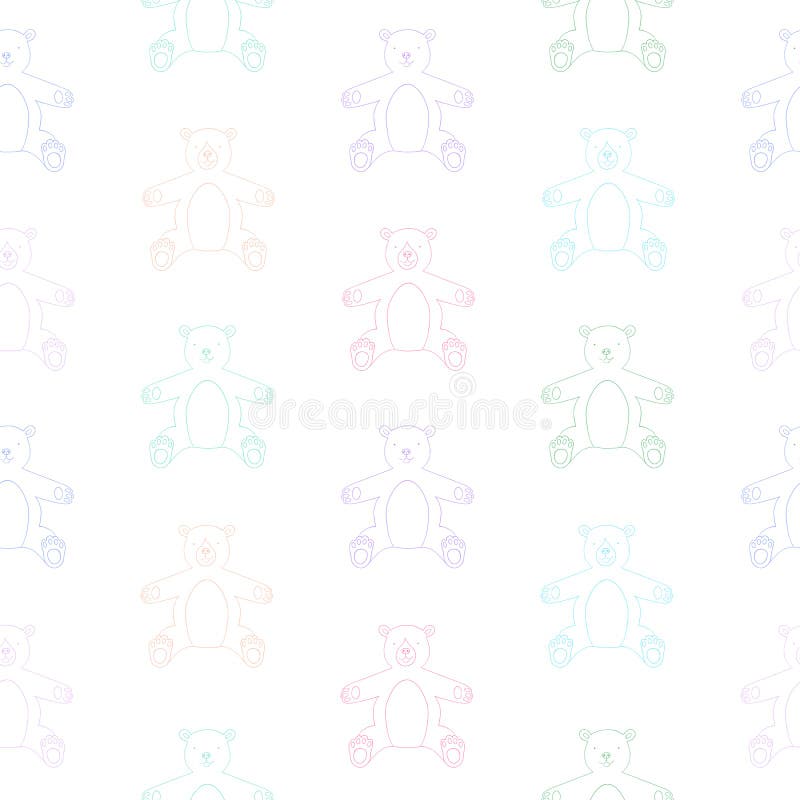 Cute teddy bear pattern stock vector. Illustration of room - 45307011