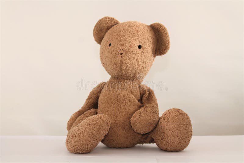 Cute Teddy Bear Sitting, Isolated on White Backround Stock Photo ...