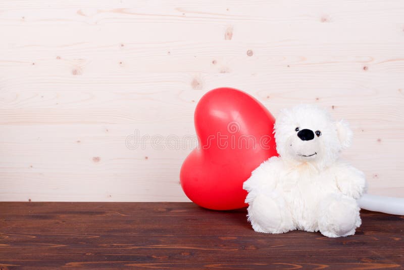 Cute Teddy Bear Toy on the Board Top View Stock Image - Image of ...