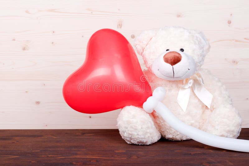 Cute Teddy Bear Toy on the Board Top View Stock Image - Image of ...
