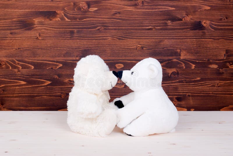 Cute Teddy Bear Toy on the Board Top View Stock Image - Image of baby ...
