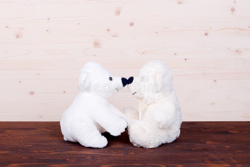 Cute Teddy Bear Toy on the Board Top View Stock Image - Image of ...