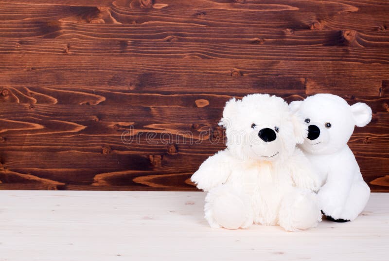 Cute Teddy Bear Toy on the Board Top View Stock Photo - Image of bears ...