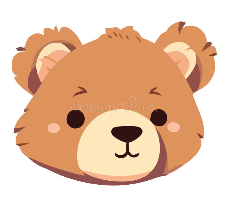 Cute teddy bear toy face stock vector. Illustration of flat - 276004710