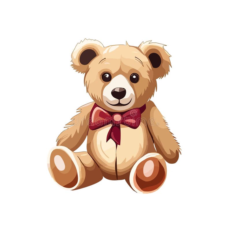 Cute Teddy Bear Toy Cartoon Isolated on White. Stock Vector ... Cute Teddy Bear Toy Cartoon Isolated on White. Stock Vector ...