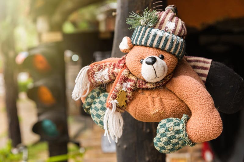 Cute Teddy Bear with Warm Light. Stock Photo - Image of romantic, gift ...