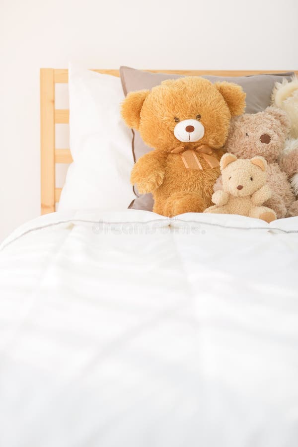 Cute Teddy Bears in Kids Room. Stock Image - Image of plush, white ...