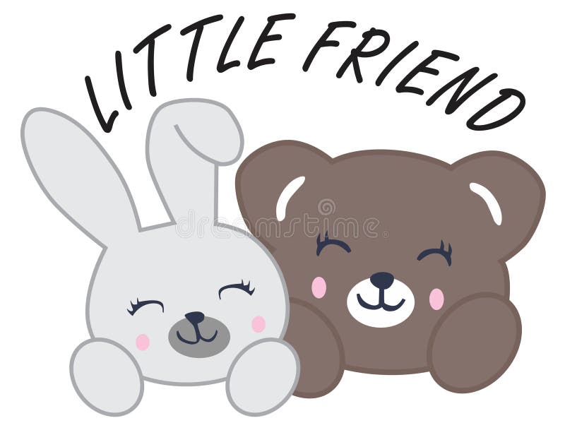 Cute Teddy with Bunny Face Print Illustrations Vector Art Design Stock ...
