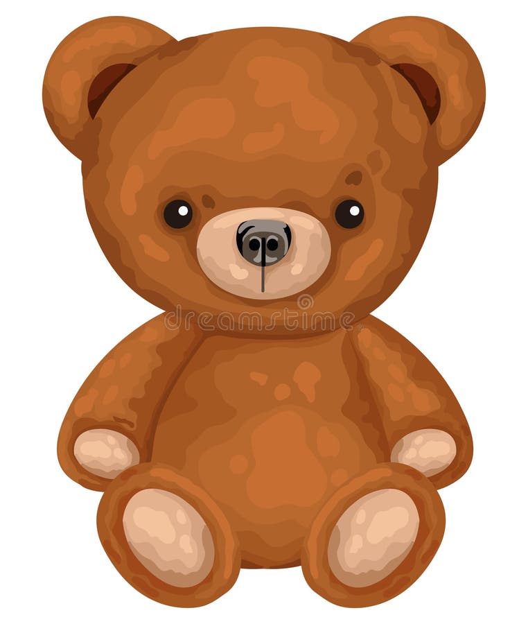 Cute teddy bear toy face stock vector. Illustration of flat - 276004710