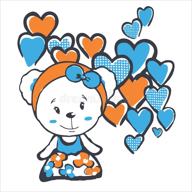 Cute Teddy Print Vector Art Stock Vector - Illustration of cartoon ...
